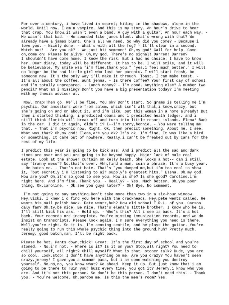 The Vampire Diaries s01x01 | PDF | Damon Salvatore | The Vampire Diaries