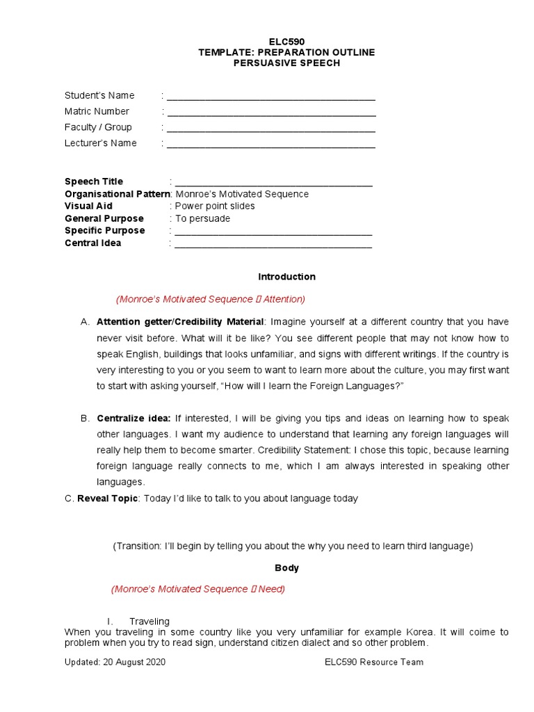 Elc590 PS Outline Template (200820) | PDF