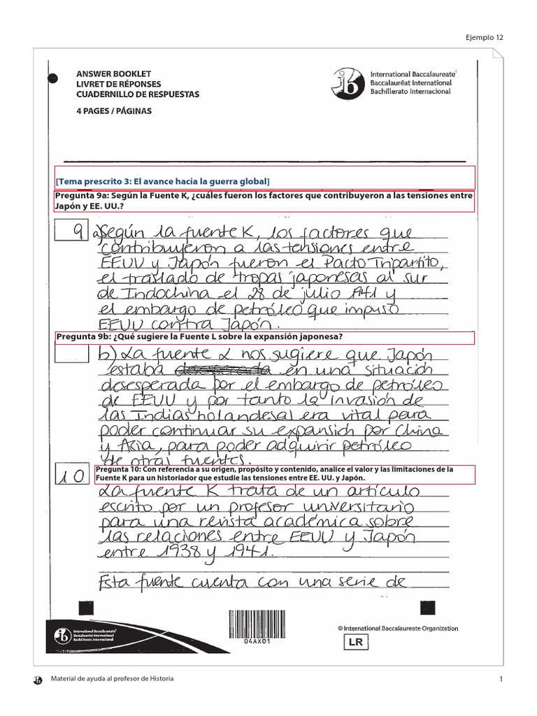 Mayo. Prueba 1 Ejemplo Resuelto Alumno | PDF