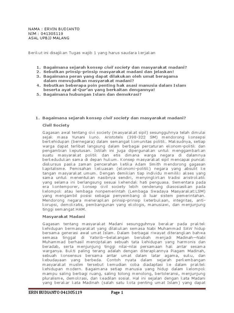 Tugas 1 Pendidikan Agama Islam Ervin Budianto | PDF