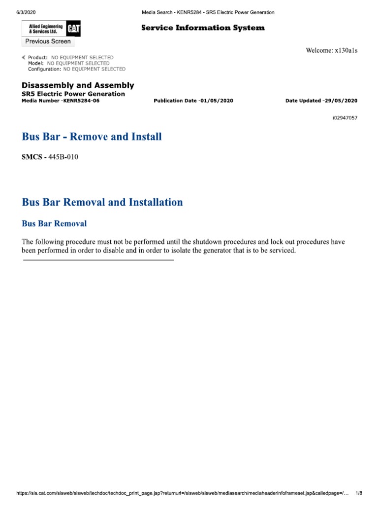 Busbar Remove and Install PDF | PDF