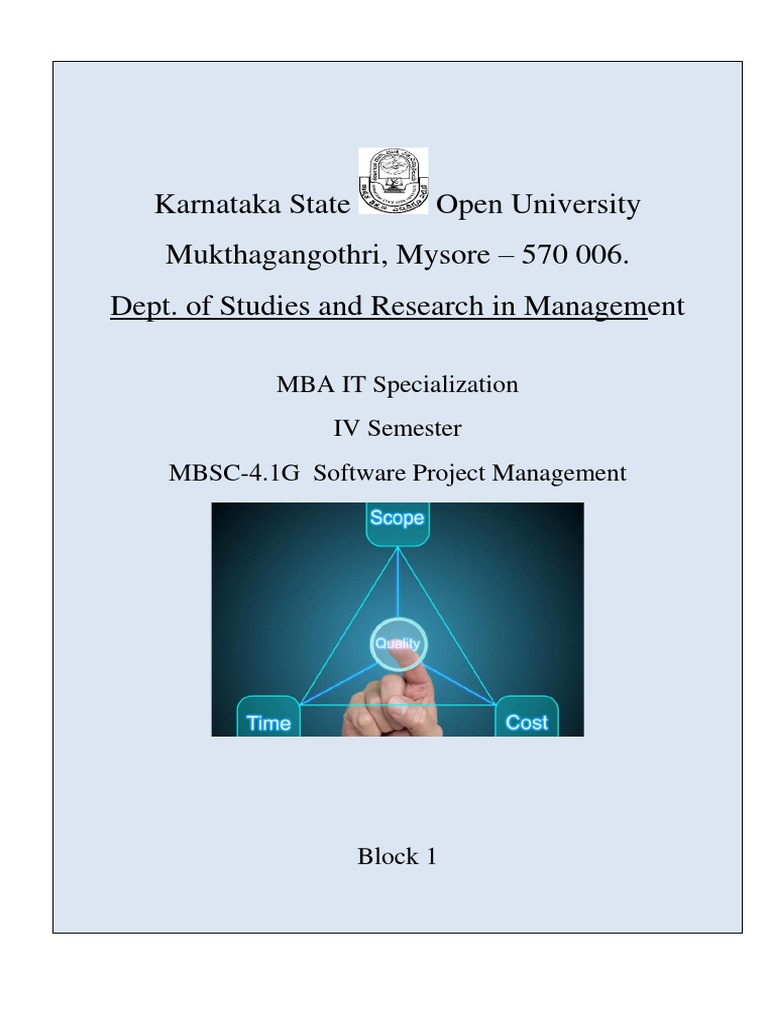 Block 1 - MBSC-4.1G Software Project Management PDF | PDF
