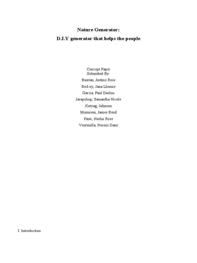 Nature Generator (Emtech Concept Paper) | PDF | Climate Change ...
