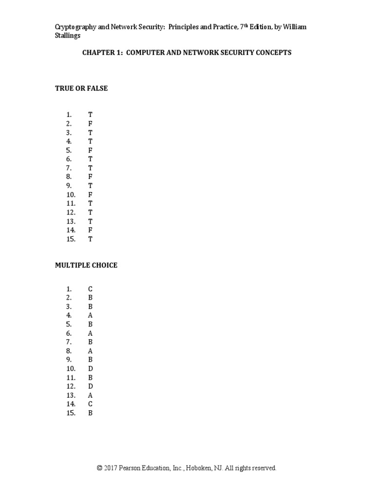 Test Bank Answers PDF | PDF | Public Key Cryptography | Cryptography