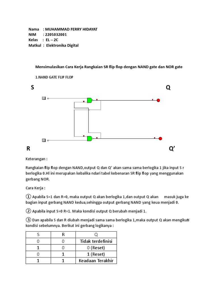 Rangkaian Flip Flop DGN NAND Gate Dan NOR Gate | PDF