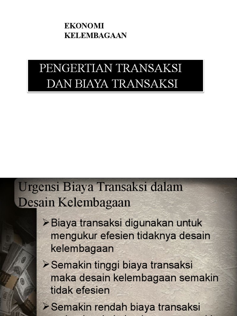 BIAYA TRANSAKSI - Transaksi Dan Biaya Transaksi | PDF