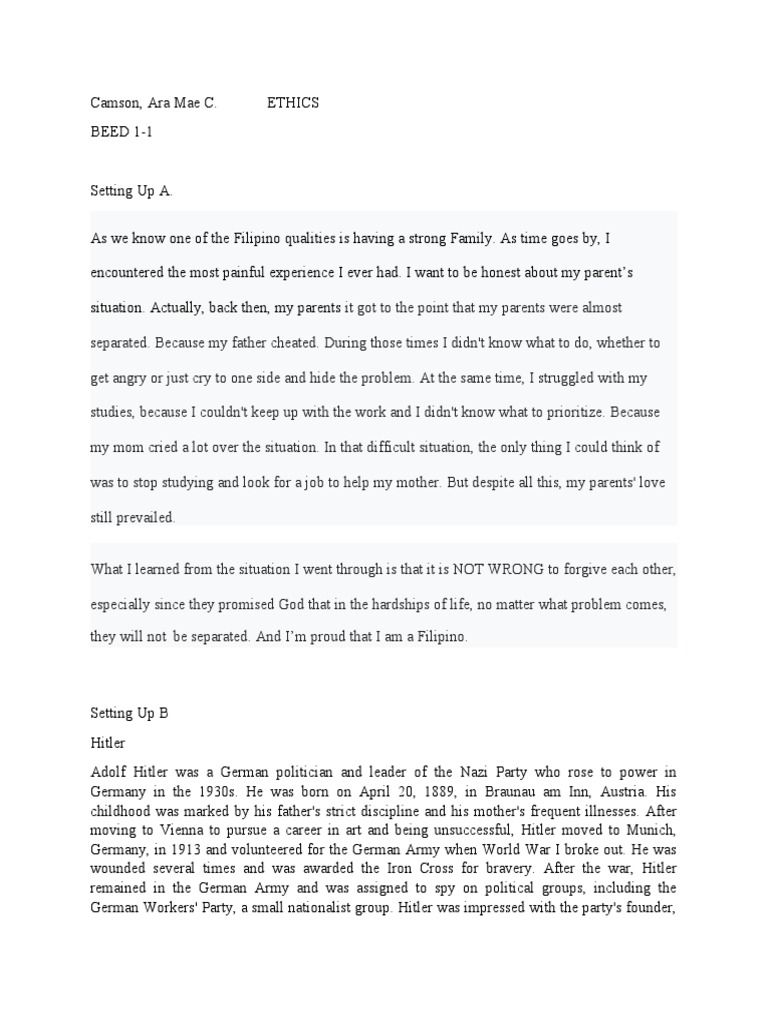 Camson - Ara Mae C. BEED 1-1 ETHICS | PDF