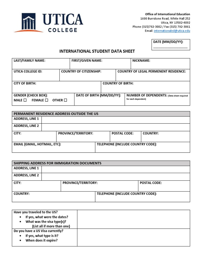 International Student Data Sheet.pdf | PDF