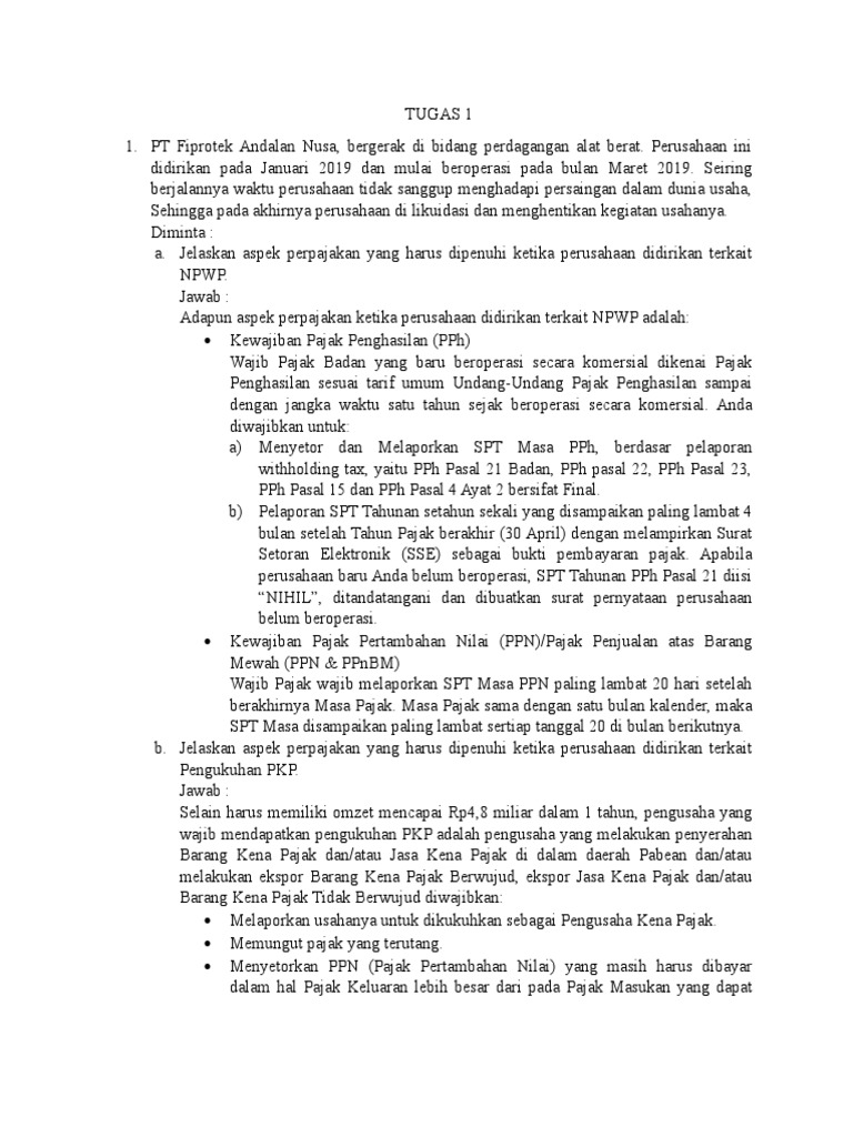 Tugas 1 Perpajakan Pdf
