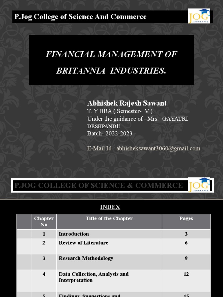 Britannia's Financial Management Analysis | PDF