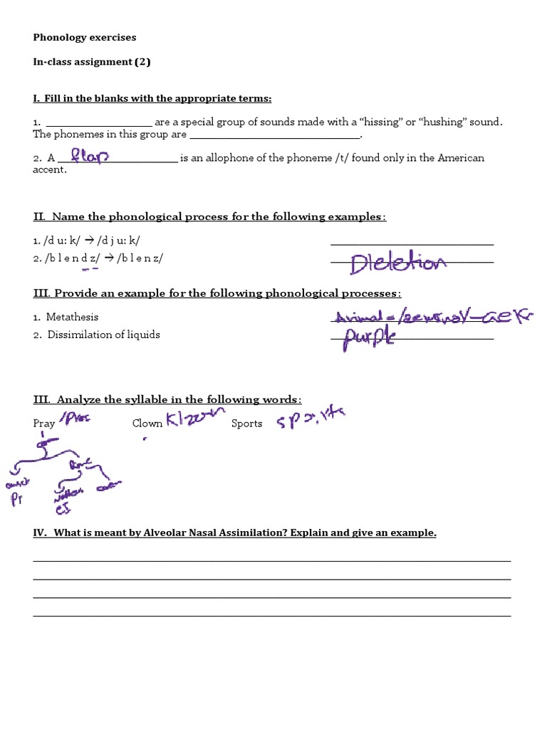 Phonology Exercises 2 | PDF