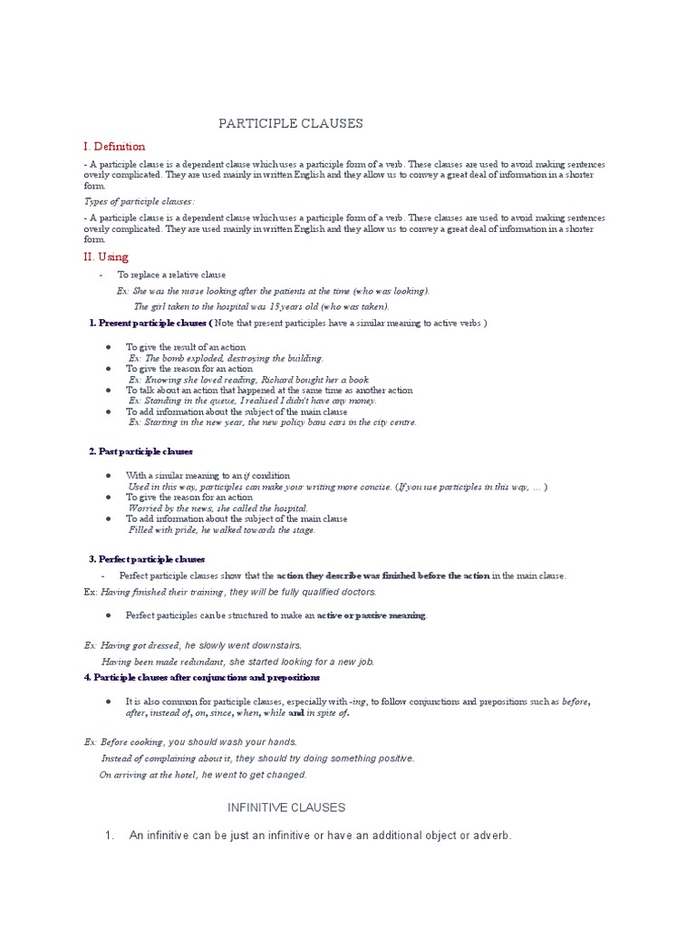 Understanding Participle Clauses | PDF | Language Arts & Discipline