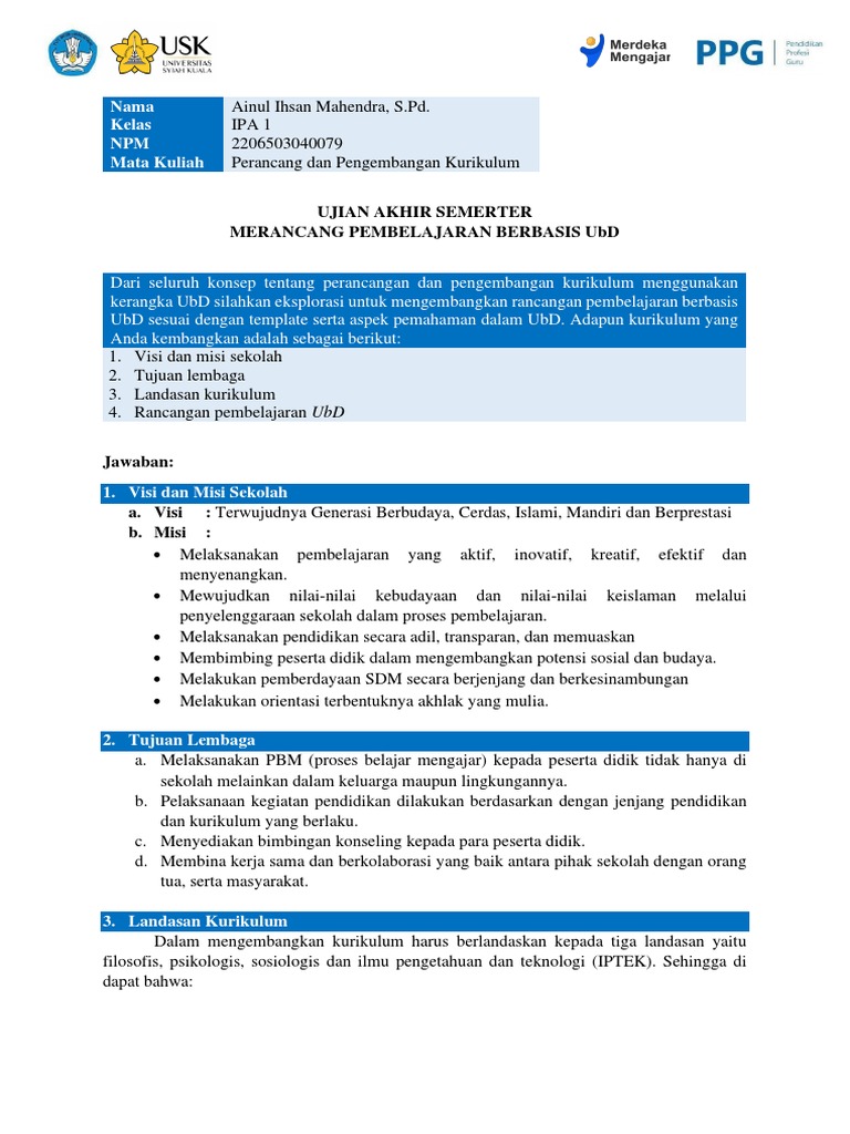 Uas PPK Ainul Ihsan Mahendra PDF | PDF