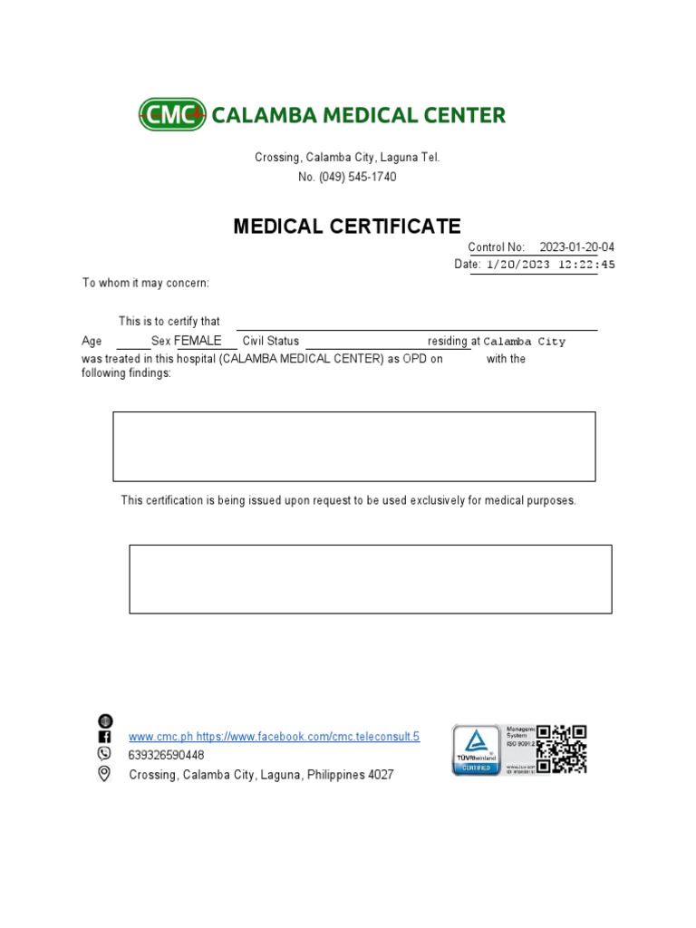 Med Cert | PDF
