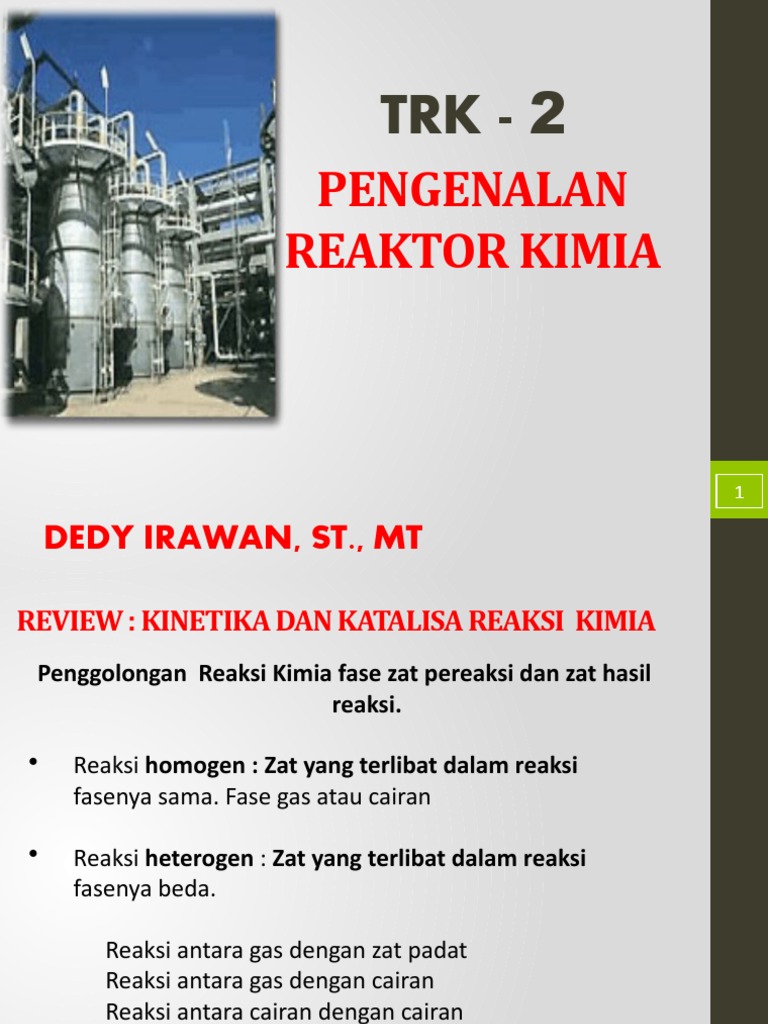 Bab 1 Pengenalan Reaktor | PDF | Griya & Taman | Teknologi & Rekayasa