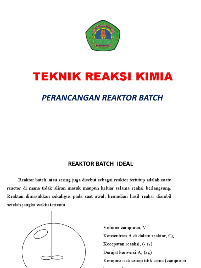 Bab 3 Reaktor Batch | PDF
