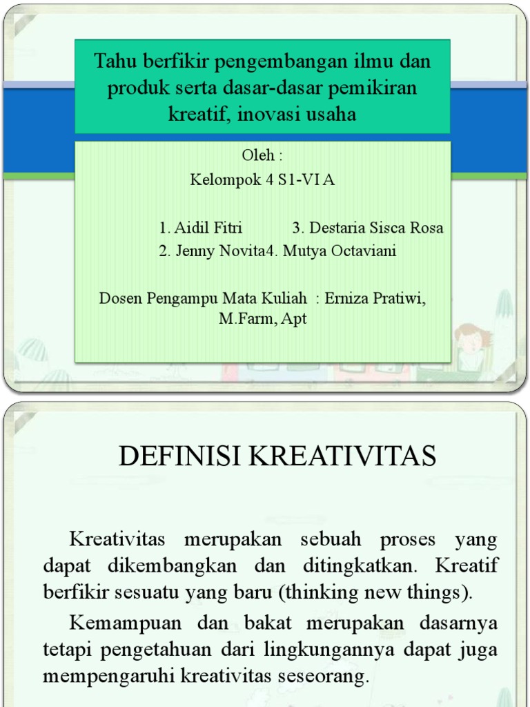 Kwu Kel 4 Kreatif Dan Inovasi Usaha | PDF