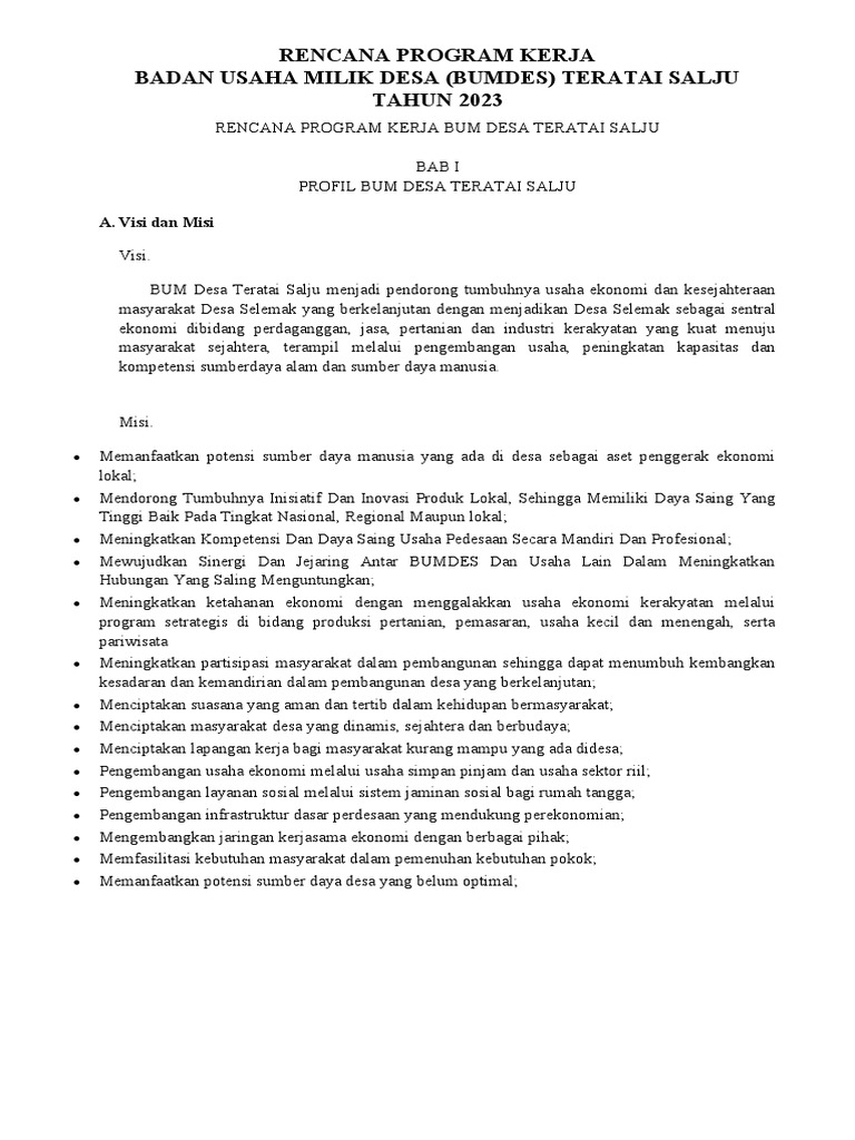 Rencana Program Kerja 2023 | PDF