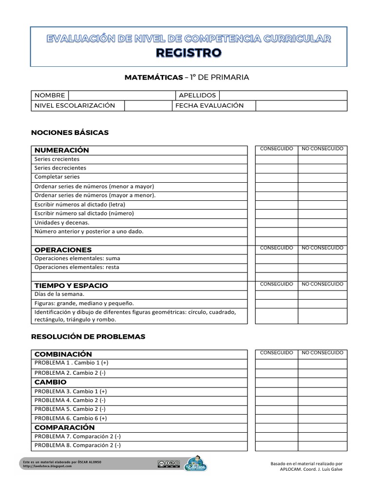 Matemáticas - 1º de Primaria | PDF