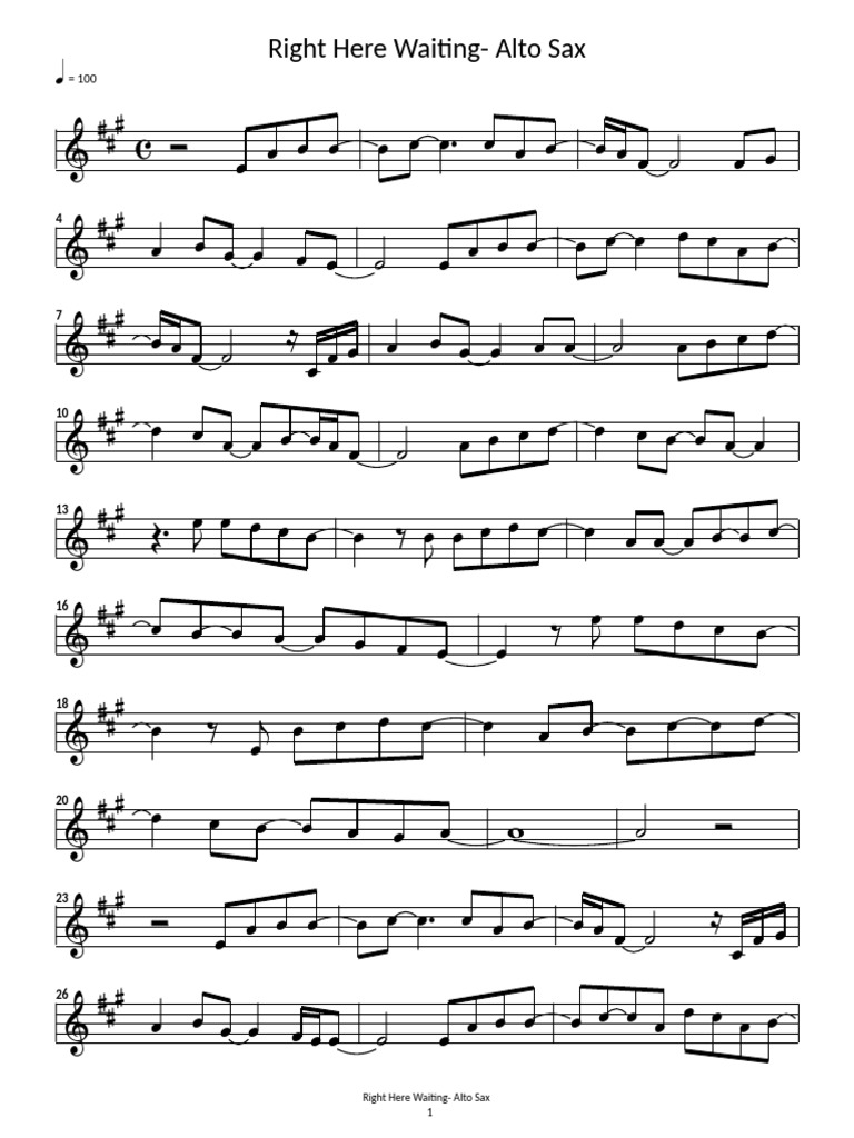 Right Here Waiting - Alto Sax | PDF