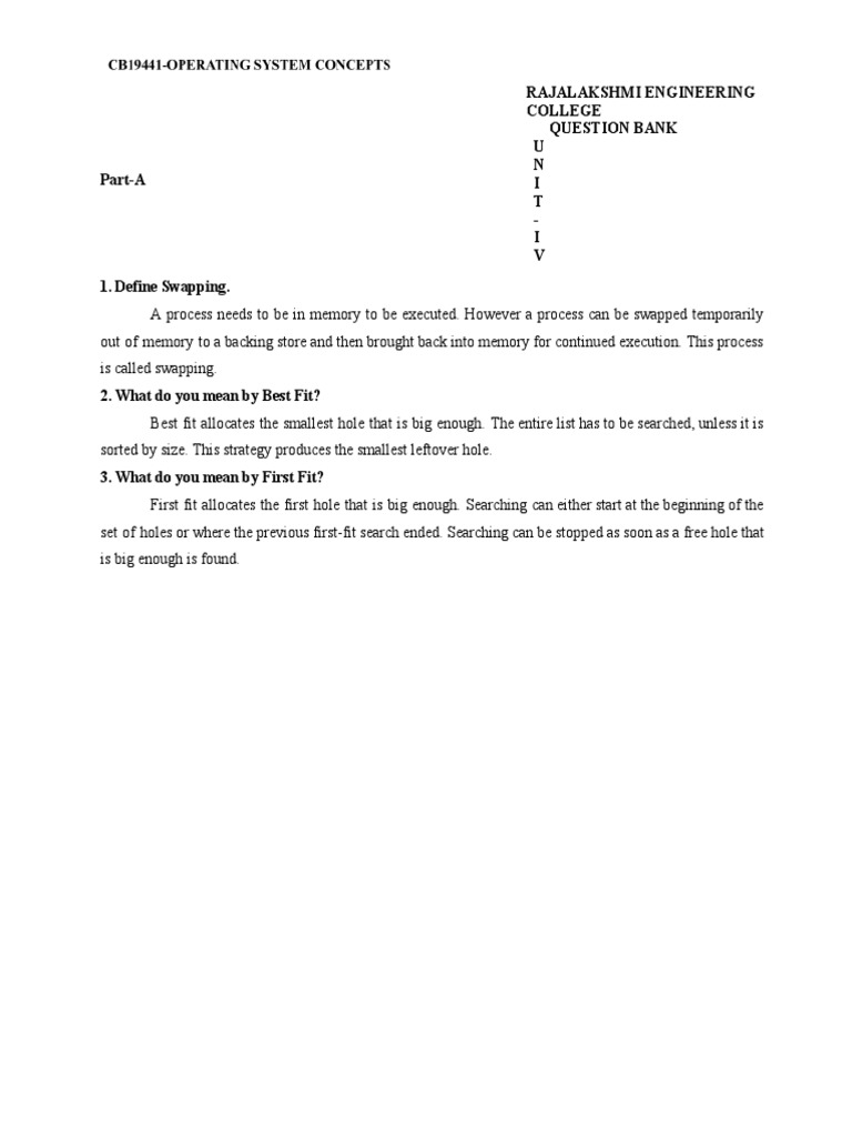 Rajalakshmi Engineering College Question Bank | PDF