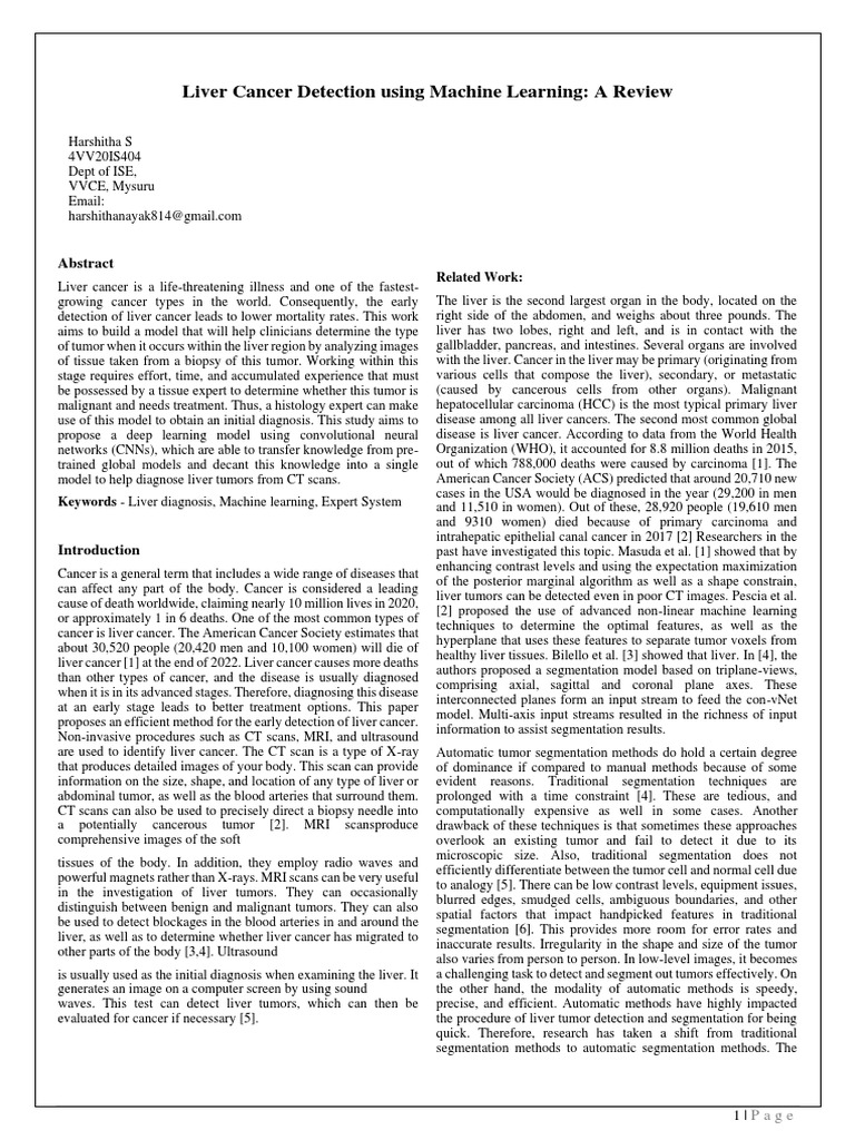 Liver Cancer Detection paper | PDF | Deep Learning | Image Segmentation