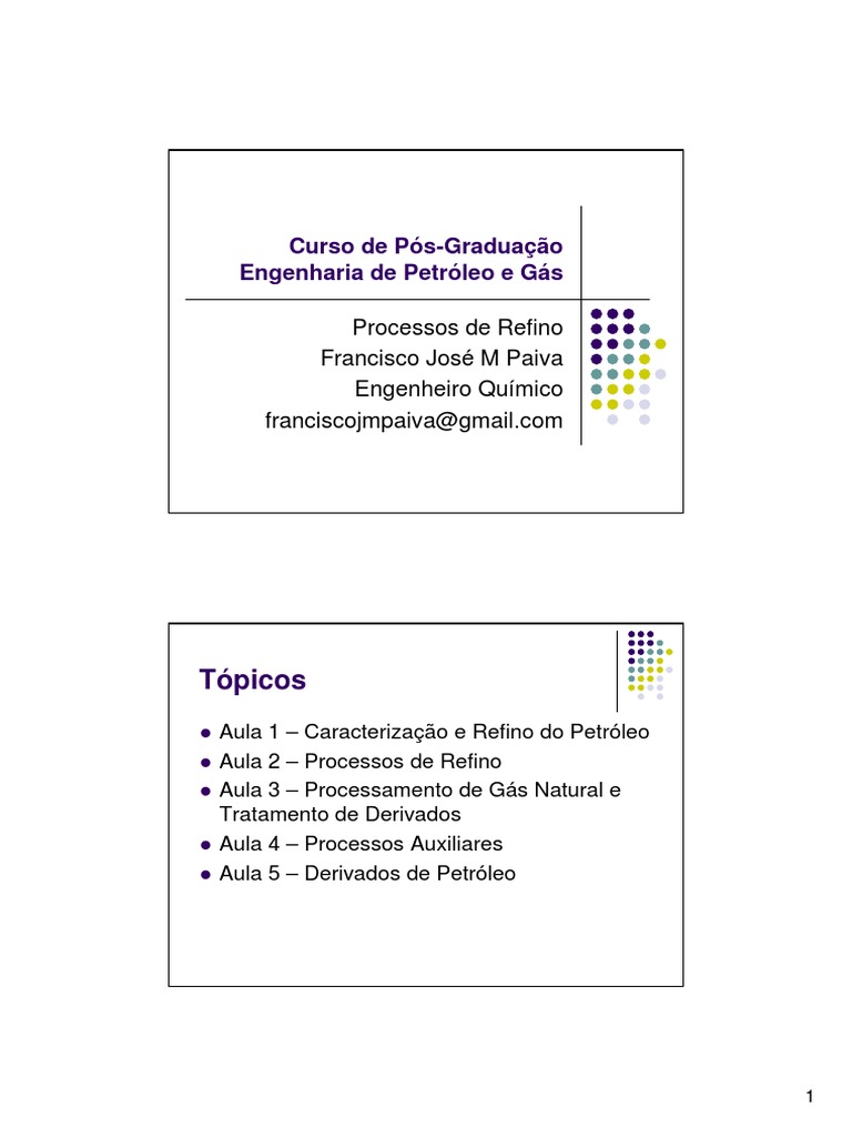 Processos de Refino - Aula 1 PDF | PDF
