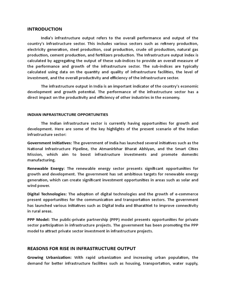 Infrastructure Output | PDF