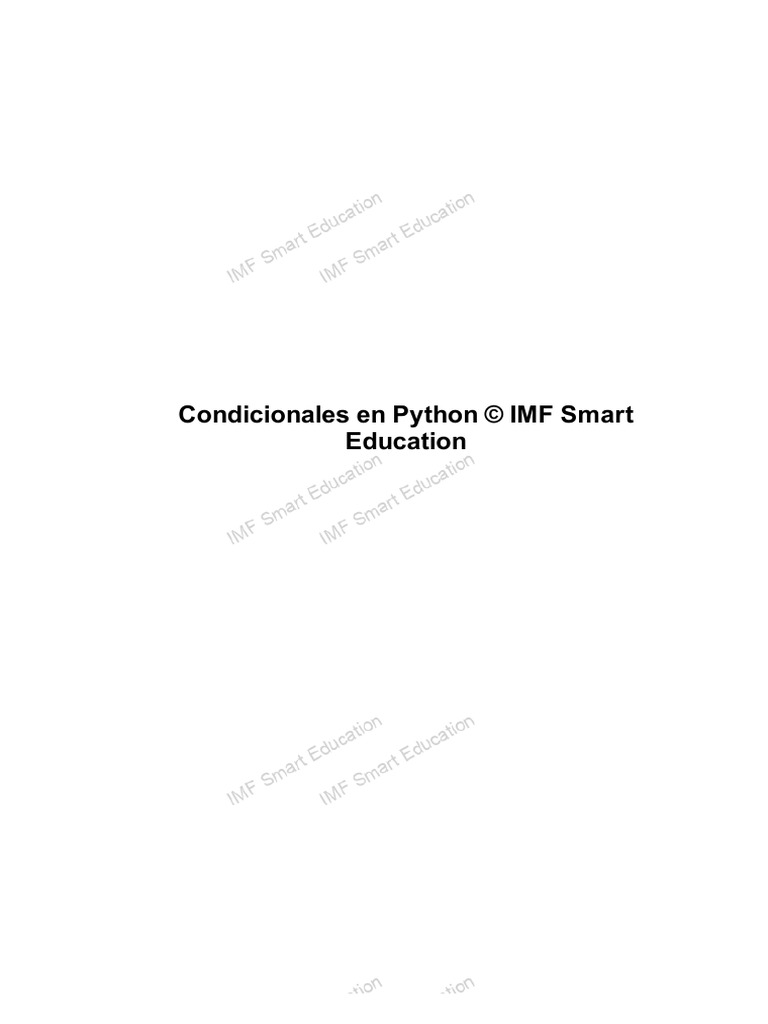 Condicionales En Python Pdf Descargable Pdf
