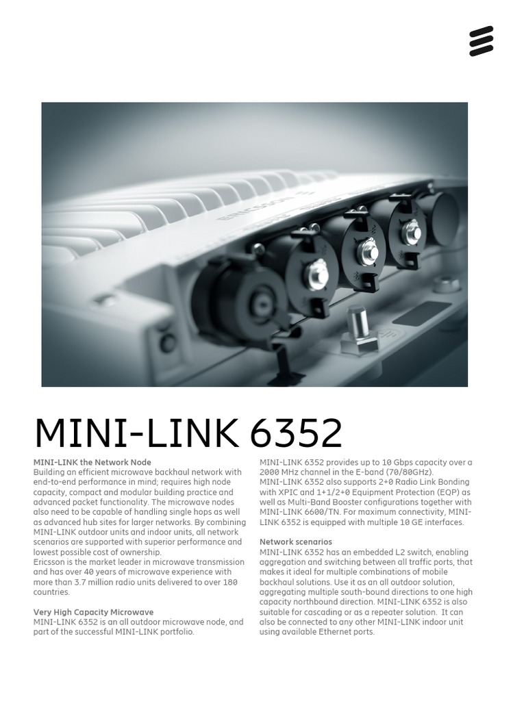 Ericsson MINI-LINK 6352 Datasheet | PDF