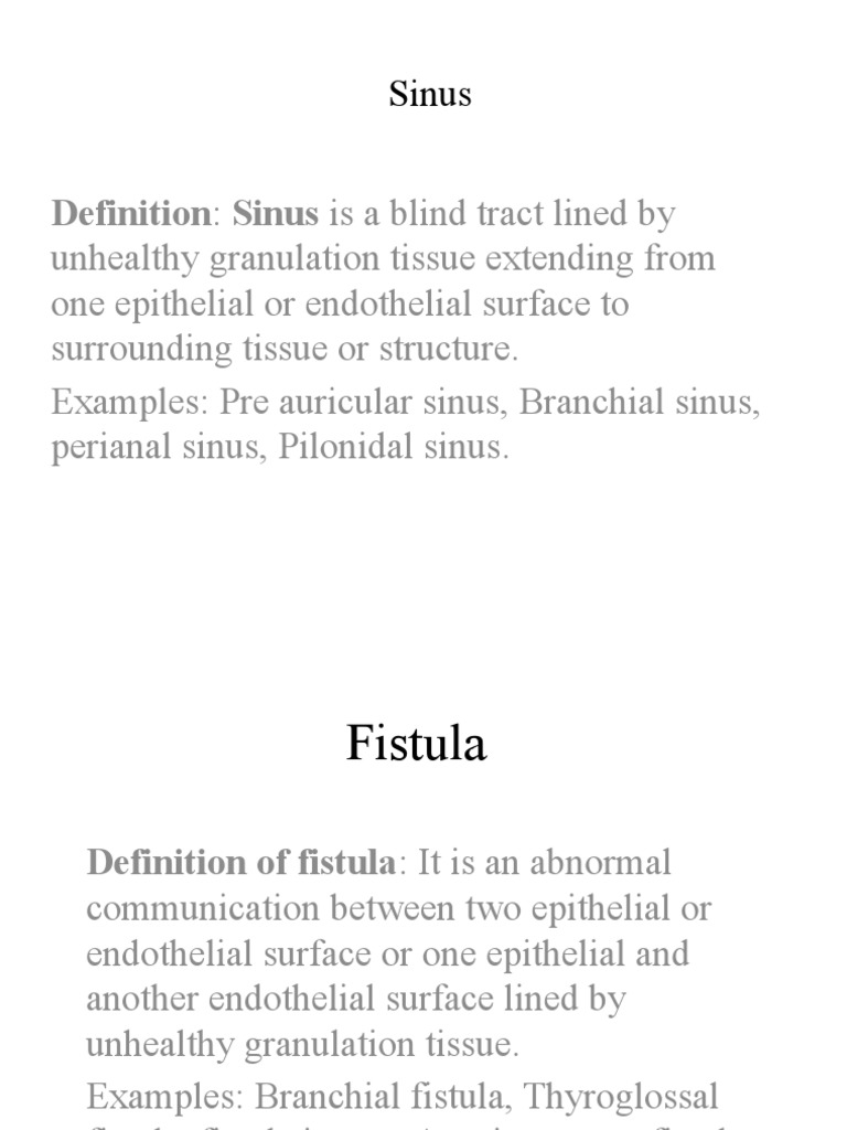 Sinus and Fistula | PDF