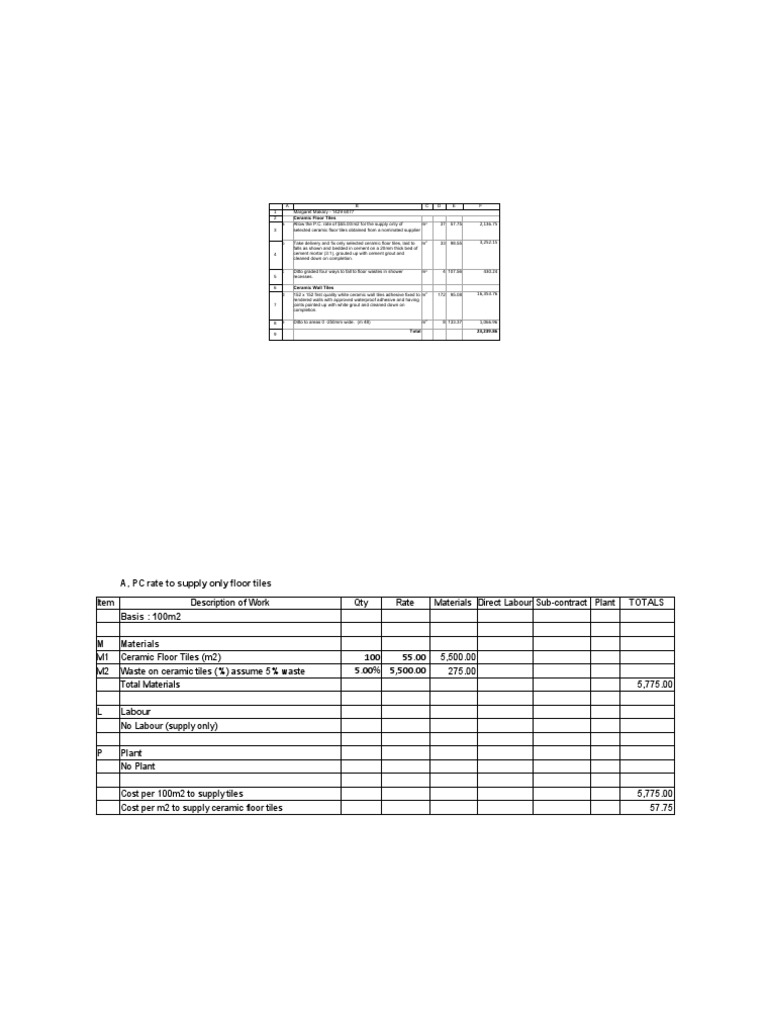Week8 Tutorial Finishes BOQ | PDF