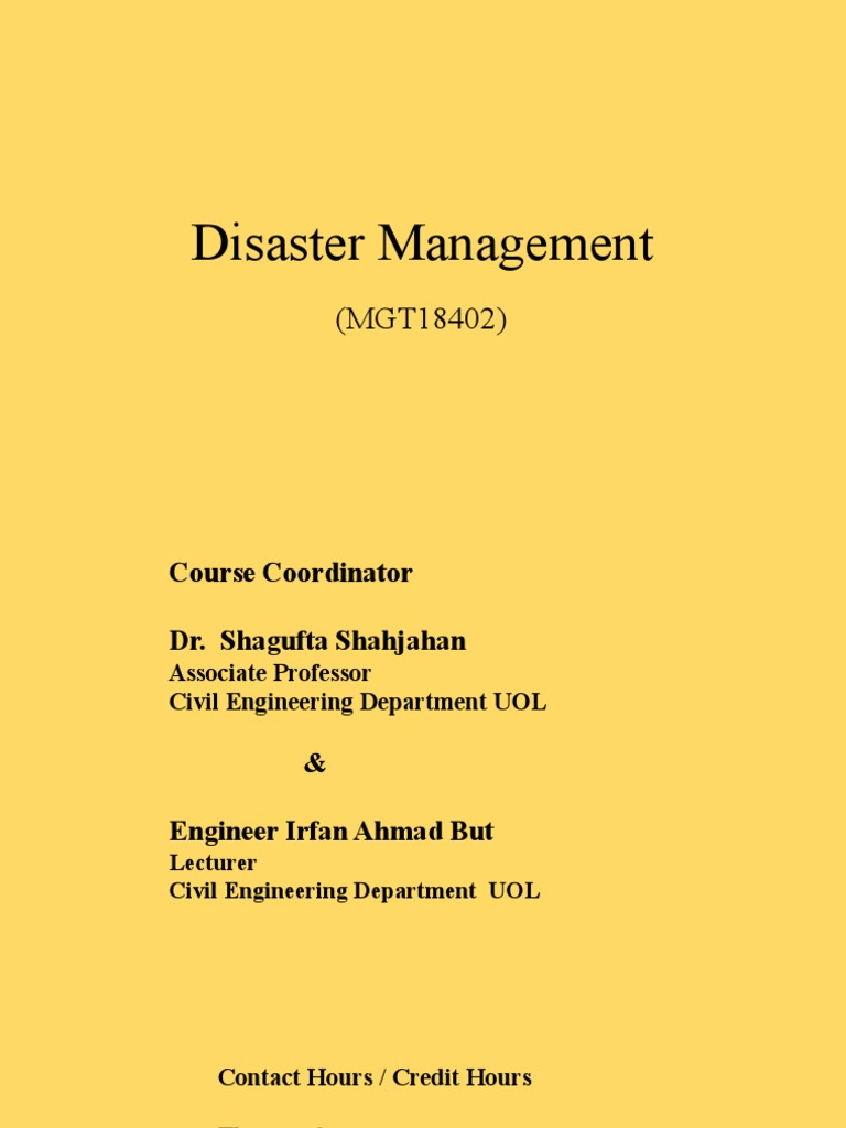 Disaster Management. Title Page | PDF
