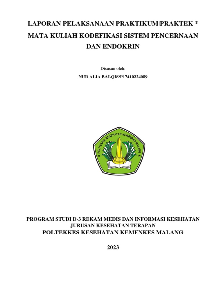 Format Laporan Praktikum - Nur Alia Balqis - P17410224089 - TM 12 - 1C - Ktspe PDF | PDF