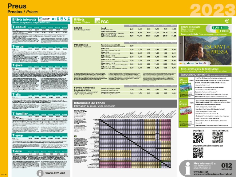 HTTPSWWW - Fgc.catwp-Contentuploads202212cartell Tarifes BV Gener 2023 v2 PDF | PDF