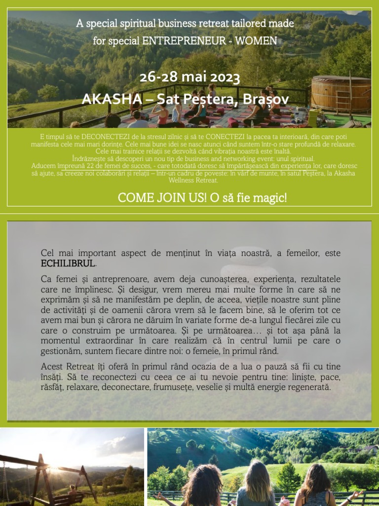 Prezentare Business-Spiritual Retreat PDF | PDF