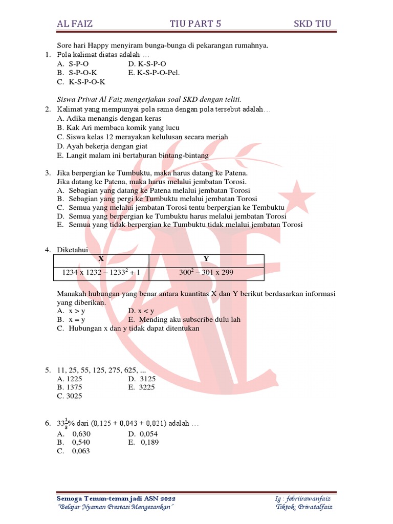 SKD TIU PART 5 | PDF