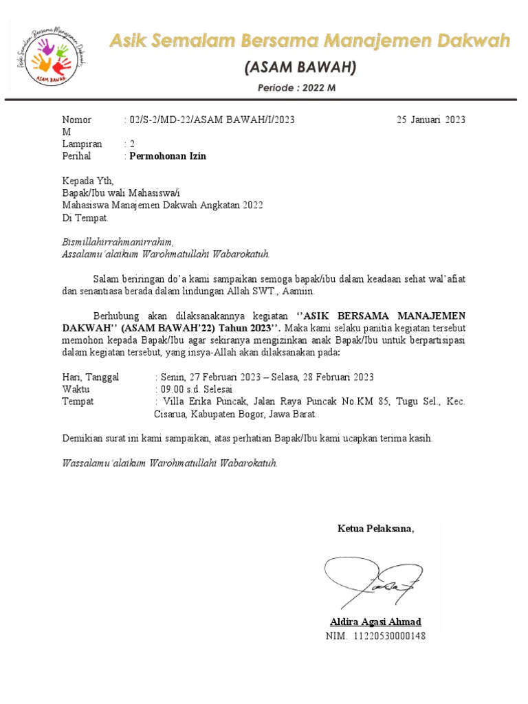 surat izin makrab md 22-2 | PDF