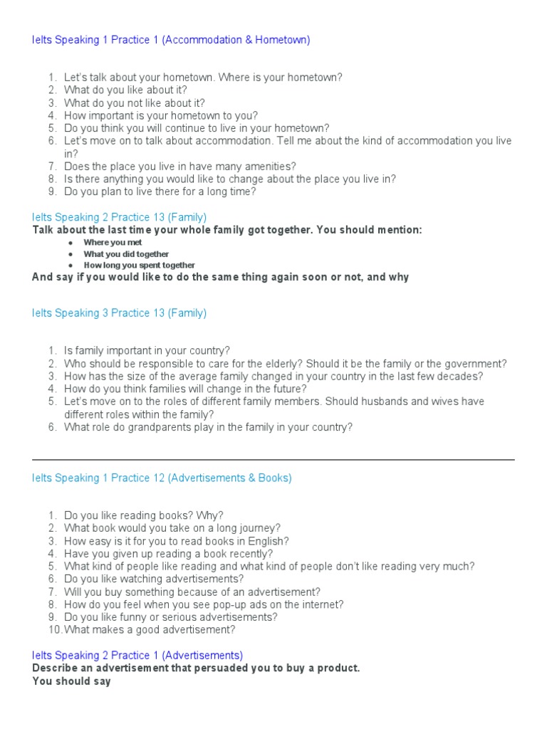 Ielts Speaking Practice Test | PDF | Career & Growth | Social Science