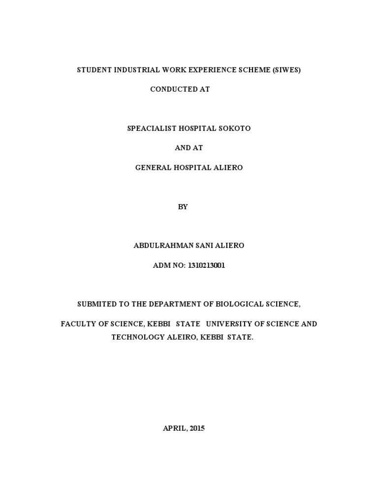 Microbiology SIWES Report Overview | PDF