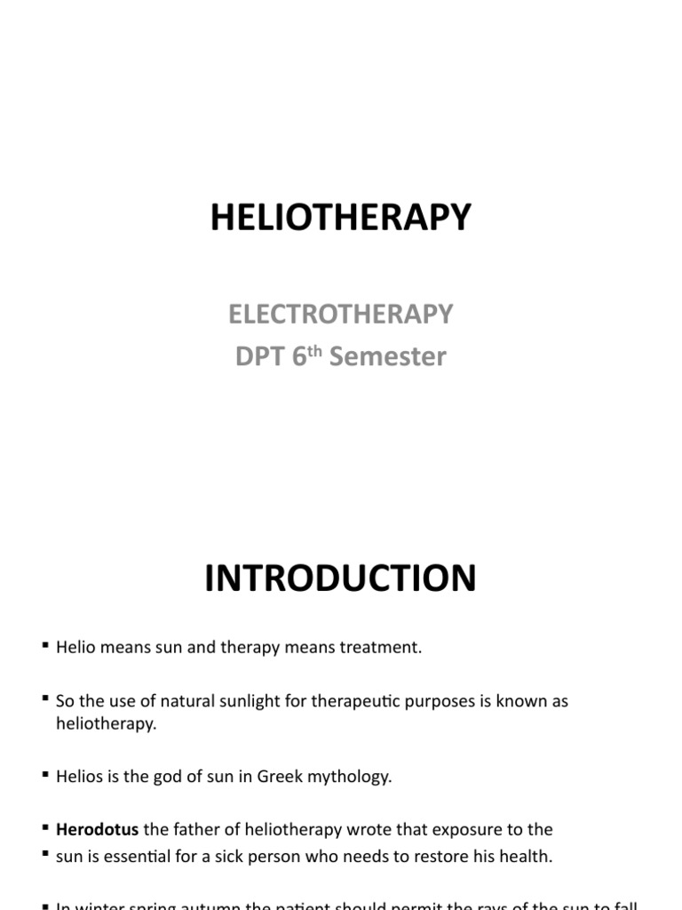 Heliotherapy | Download Free PDF | Hypothermia | Healing