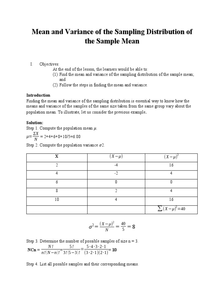 mean-and-variance-of-the-sampling-distribution-of-the-sample-mean-pdf