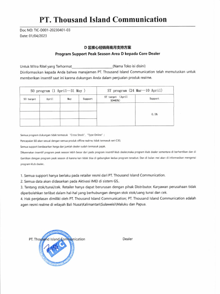3 MEMO Core Dealer Peakseason Program PDF | PDF