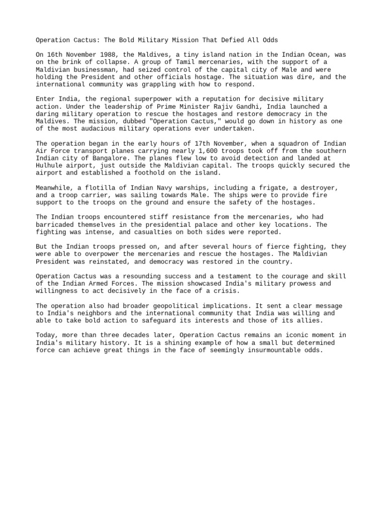 Operation Cactus The Bold Military | PDF | Military Operations | Navies
