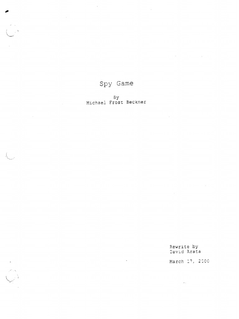 Spy Game (2001) PDF | PDF