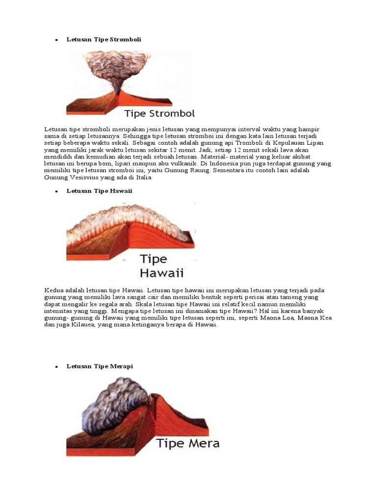 JENIS LETUSAN GUNUNG API | PDF