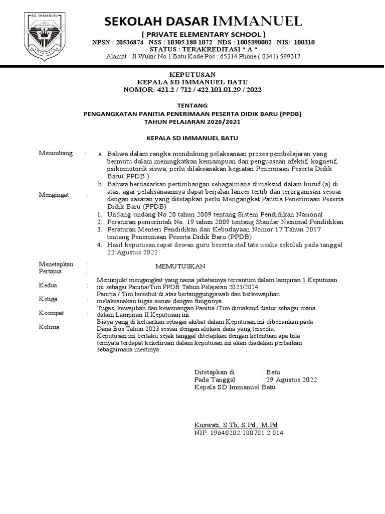 SK PPDB 2020-2021 | PDF