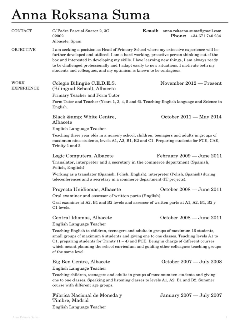 Anna Roksana Suma CV PDF | PDF