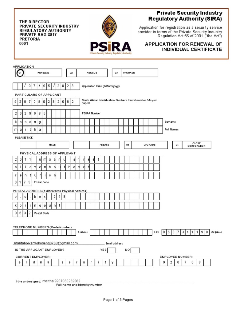 Psira Renewal Online PDF | PDF