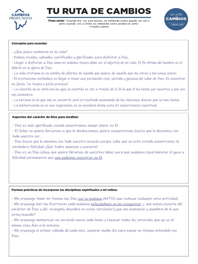 Tu Ruta de Cambios Ejemplo | PDF | Dios | Felicidad